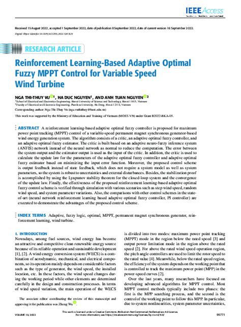Pdf Reinforcement Learning Based Adaptive Optimal Fuzzy Mppt Control