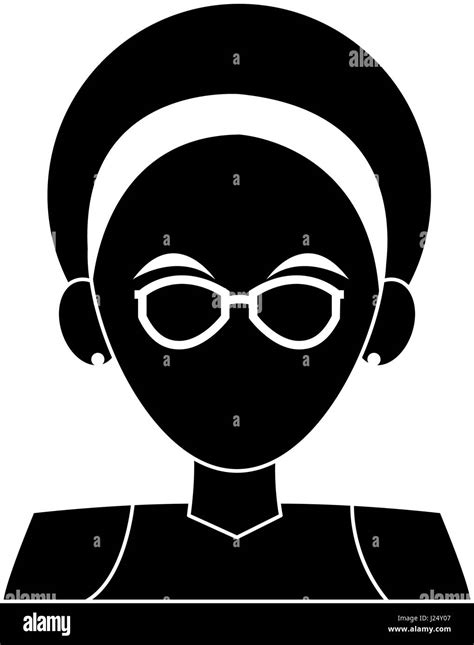 Portrait Attractive Young Woman Wearing Sunglasses Stock Vector Images