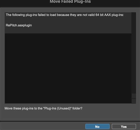 pro tools “the following plug ins failed to load because they are not