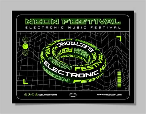 평면 디자인 전자 음악 축제 포스터 무료 벡터