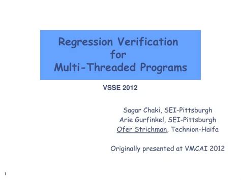 Ppt Regression Verification For Multi Threaded Programs Powerpoint Presentation Id2534183