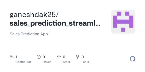GitHub Ganeshdak25 Sales Prediction Streamlit App Sales Prediction App