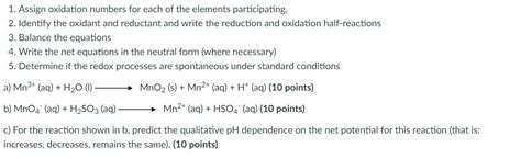 Solved Assign Oxidation Numbers For Each Of The Elements Chegg Com
