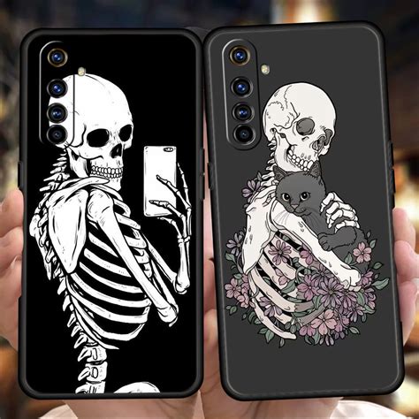 Red Love Skeleton Diagram Phone Case For Realme 8 9 10 8i 9i 6 7 Gt2