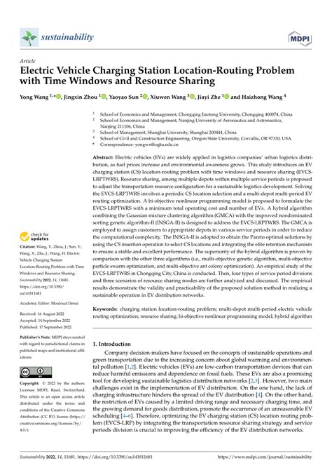 Pdf Electric Vehicle Charging Station Location Routing Problem With Time Windows And Resource