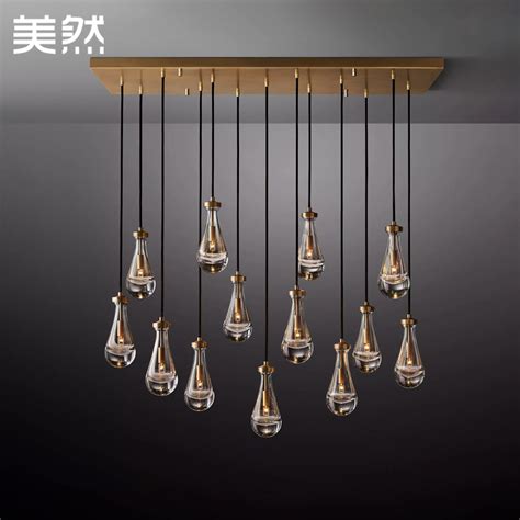 美然后现代全铜吊灯餐厅吧台北欧轻奢创意餐吊灯样板间展厅铜灯具 虎窝淘