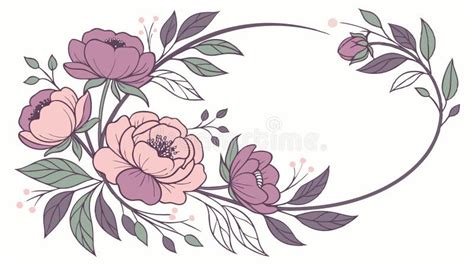 Ornate Oval Floral Frame Flowers Border And Decorative Design Vector Design Generative Ai Stock