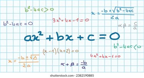 Quadratic Equation Formula Scientific Seamless Pattern Stock Vector Royalty Free 2382845529