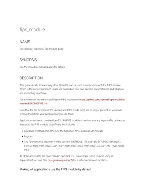 Fips Module Openssl Documentation Pdf Library Computing