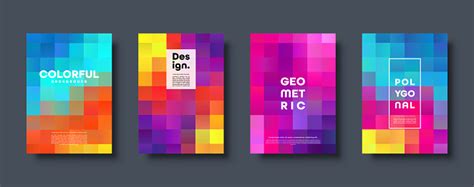 사각형과 다각형 추상적 배경 다채로운 그라데이션 디자인 낮은 폴리 기하학적 사각형 모양 현대 배너 벡터 일러스트레이션 3차원 형태에 대한 스톡 벡터 아트 및 기타 이미지