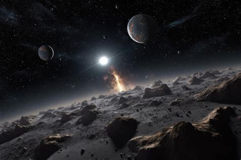 Premium Ai Image Space Probe Traveling Through Asteroid Belt Created With Generative Ai