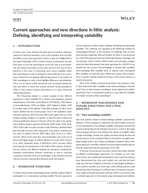 Pdf Current Approaches And New Directions In Lithic Analysis