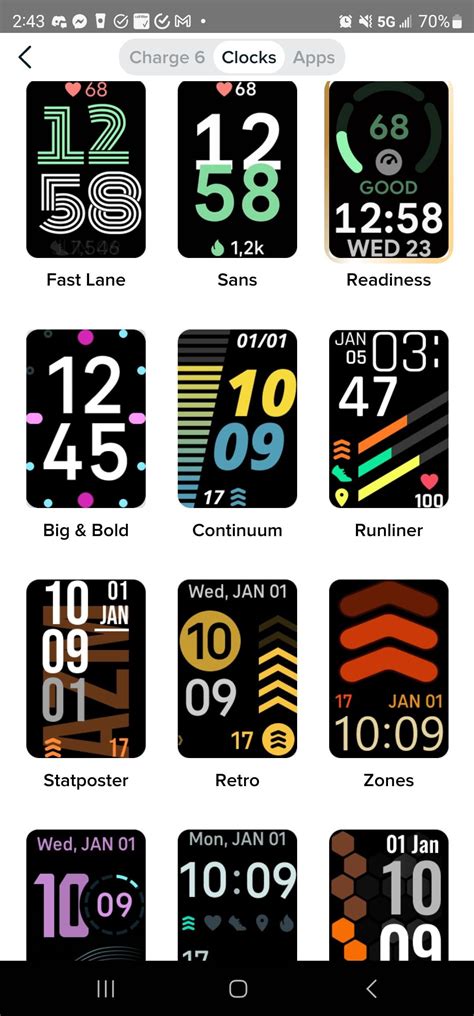 Charge 6 Clock Faces R Fitbit