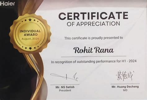 Rohit Rana On Linkedin Excellent Performance For H1 H1 Hardwork