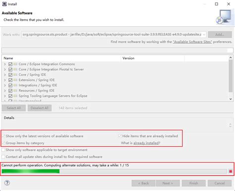 spring安装配置（1）—在eclipse中安装springsource tool suite cannot complete the