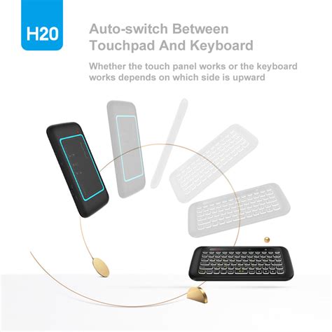 H20 Universal Mini Backlight Touchpad Wireless Keyboard Air Mouse Techpanda Pk