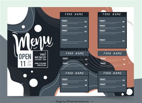 Desain Daftar Menu Minuman Dan Makanan Vectors Free Download