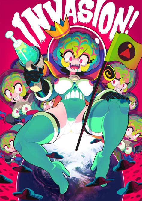 Gashi Gashi Martian Mars Attacks Mars Attacks Highres Boots Breasts Earth Planet