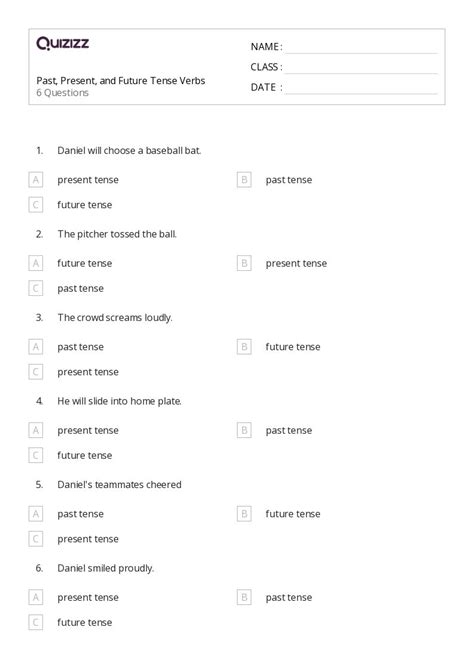 50 Future Tense Verbs Worksheets For 3rd Grade On Quizizz Free