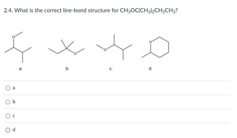 What Is The Correct Line Bond Structure For Ch3oc Solvely