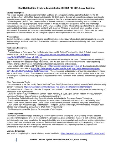 linux rhcsa rhce course pdf pdf file system operating system