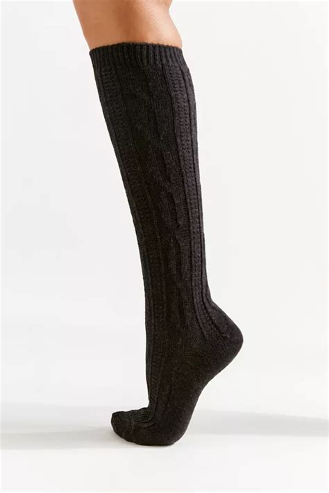 Marled Cable Knit Knee High Sock Urban Outfitters