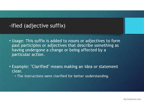 Ify And Ified The Suffixes Meanin English Esl Powerpoints