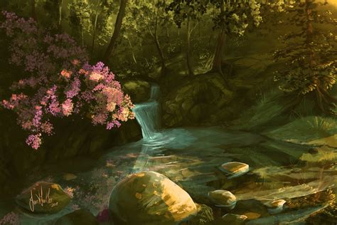 Фото Цветущий куст олеандра у реки, by chateaugrief