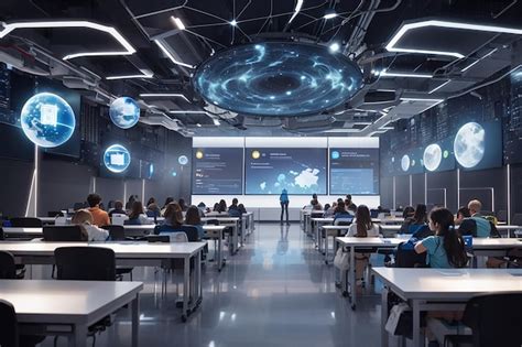 Premium Ai Image Blockchain Credentials Securing Academic Achievements In Futuristic Classrooms