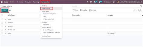 Sales Team In Odoo 16 Sales Odoo V16 Enterprise Edition Book
