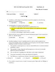 Mid Term Exam Research Methodology MCQs Course Hero