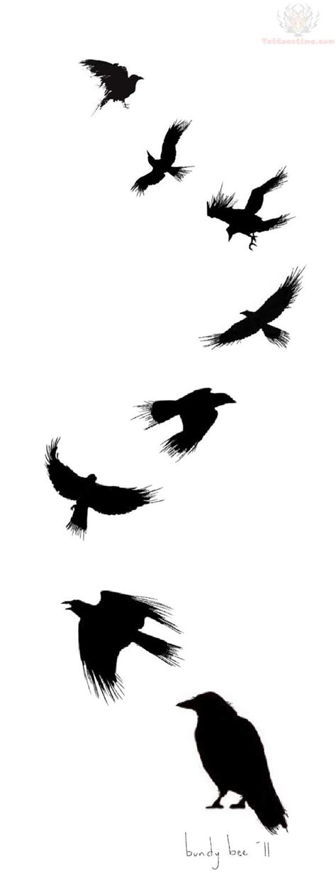 Birds Flying With Flock Design Tattoo Clipart Best