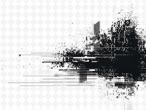 premium psd png pixelated grid glitch with binary code patterns
