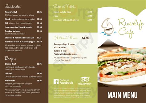 River Life Cafe Menù Bude Main Menu Sluurpy