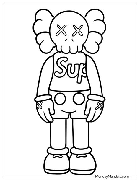 20 Kaws Coloring Pages Free Pdf Printables