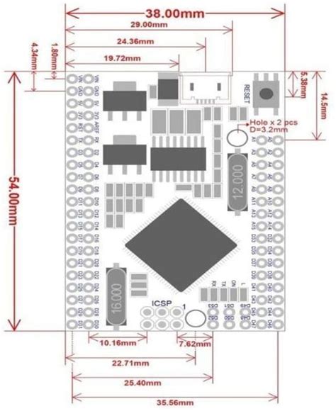 Mega2560 Pro Mini Atmega2560 16au Ch340g Development Board Envistia