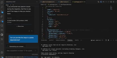 migrating a cdk v1 application to cdk v2 with amazon q developer aws