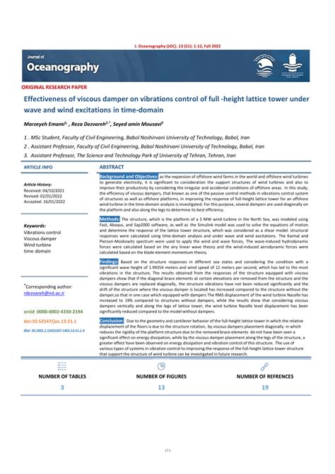 Pdf Effectiveness Of Viscous Damper On Vibrations Control Of Full Height Lattice Tower Under
