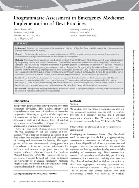 pdf programmatic assessment in emergency medicine implementation of best practices