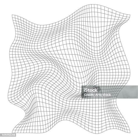 왜곡된 정사각형 격자입니다 와이어프레임 웨이브 지오메트리 그리드 뒤틀린 메쉬 텍스처 곡선 메쉬 요소 벡터 그림 0명에 대한 스톡 벡터 아트 및 기타 이미지 Istock