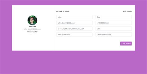 Bootstrap 5 Edit Profile Form With Floating Inputs Example