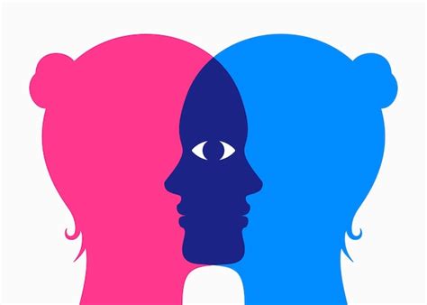Premium Vector Overlapping Woman Faces With One Shared Eye Point Of