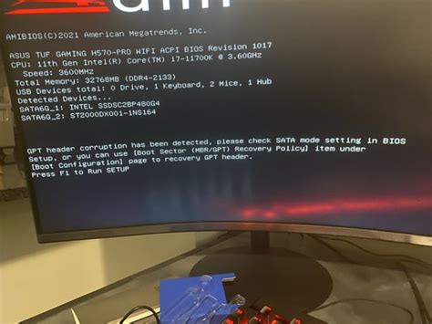 Gpt Header Corruption Has Been Detected Please Check Sata Mode Setting In Bios Setup Rbuildapc