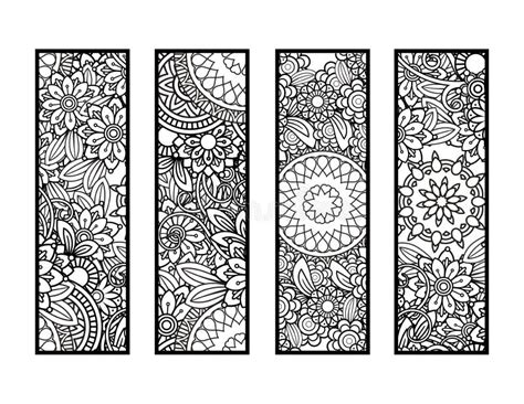 Mandala Dots Bookmarks Coloring Page Stock Illustration Illustration