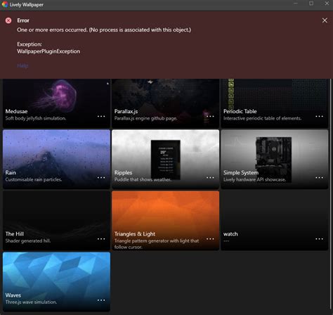 WallpaperPluginException For Stream Wallpaper Issue Rocksdanister Lively GitHub