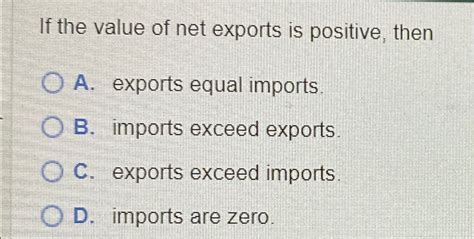 Solved If The Value Of Net Exports Is Positive ThenA Chegg Com