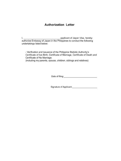 Psa Authorization Letter Pdf