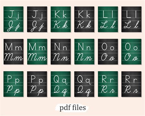 Chalkboard Alphabet Posters Cursive Alphabet Classroom Poster Chalkboard Cursive Alphabet