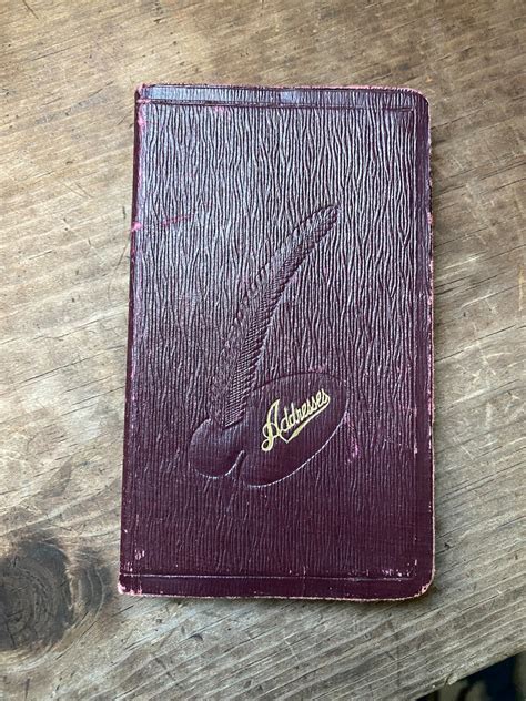 Vintage Address Book Red Faux Leather Used Travel Log Ephemera