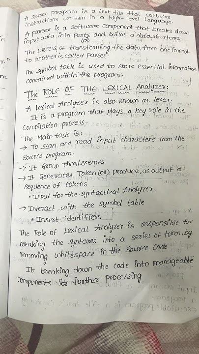 Topic Role Of Lexical Analysis Shorts Ytshorts Compilerdesign